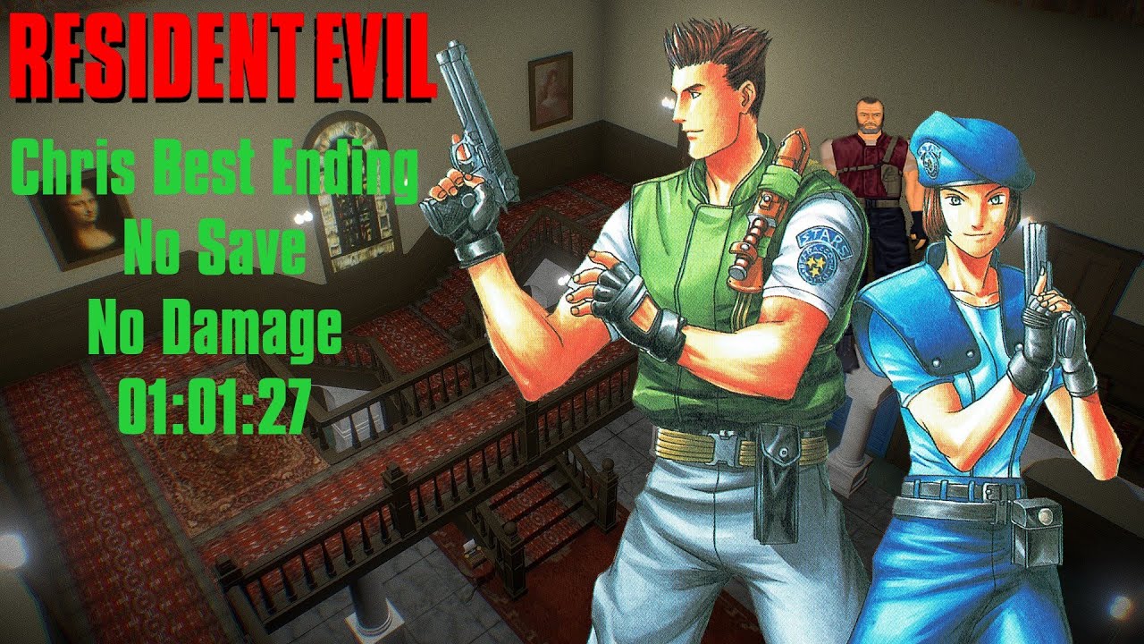 Resident Evil (PC,1996) Chris, Best Ending -No Save No Damage - YouTube