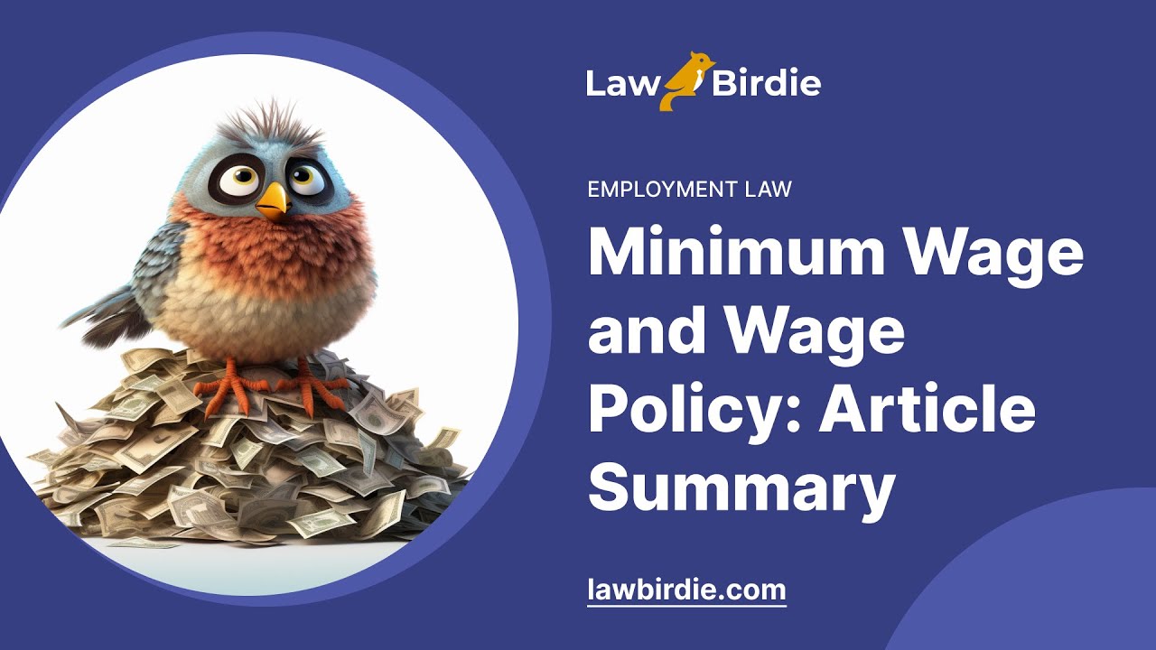 Minimum Wage and Wage Policy: Article Summary - Essay Example - YouTube