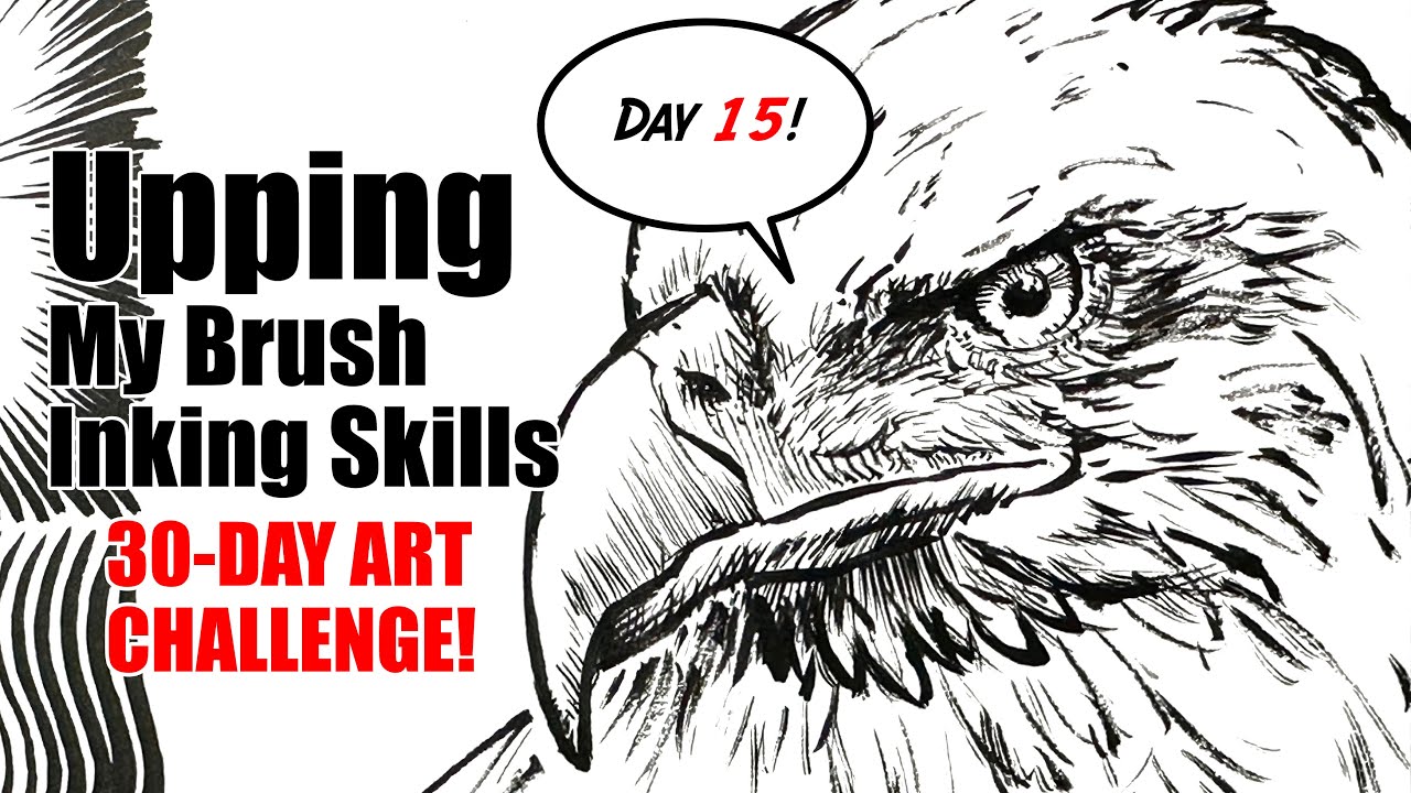 Drawing an Eagle on Day 15 | 30 Day Art Challenge - YouTube