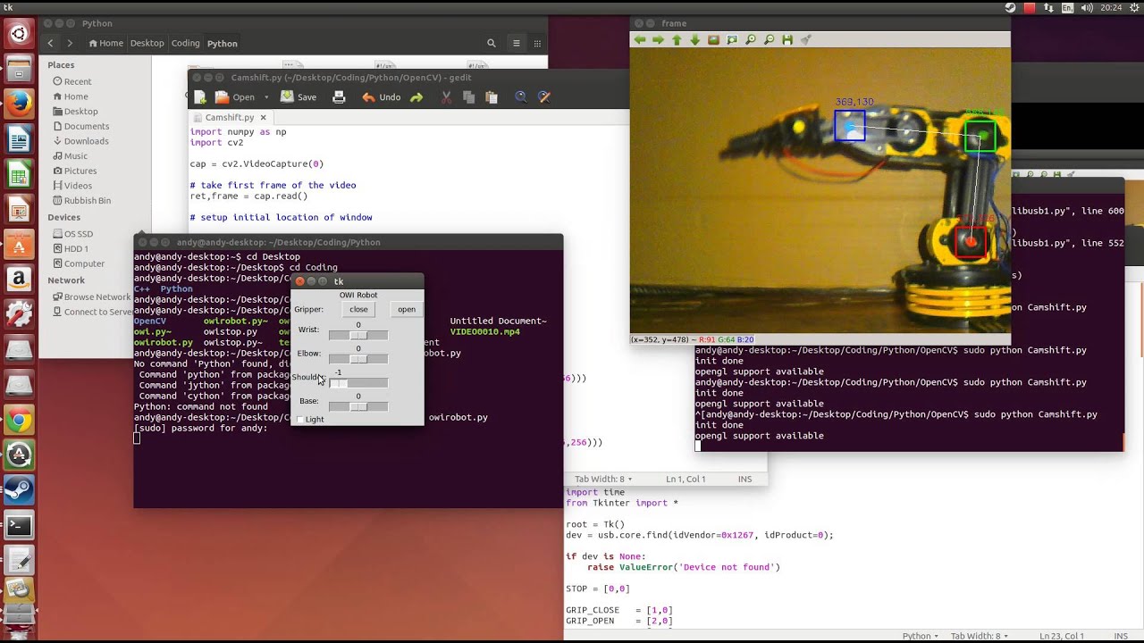 OpenCV with the OWI-535 - YouTube