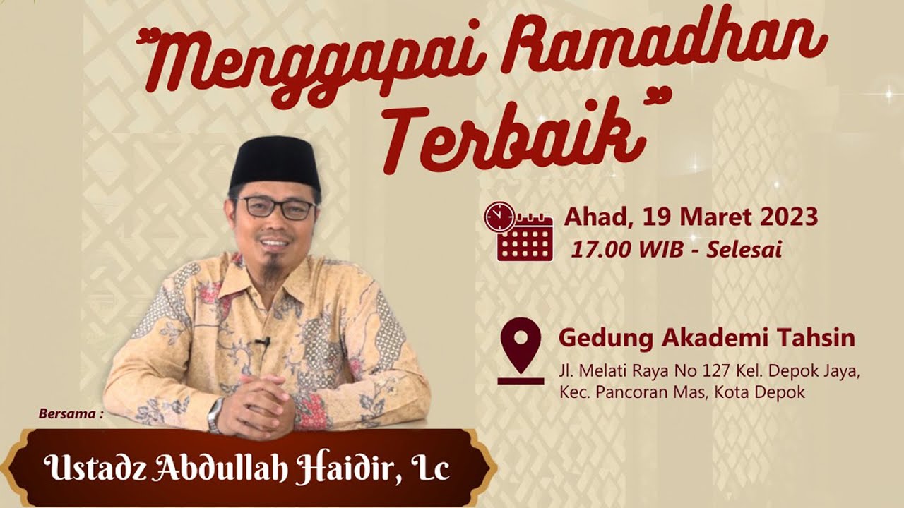 🔴 [LIVE} Kajian Ramadhan "Menggapai Ramadhan Terbaik" Bersama Ust ...