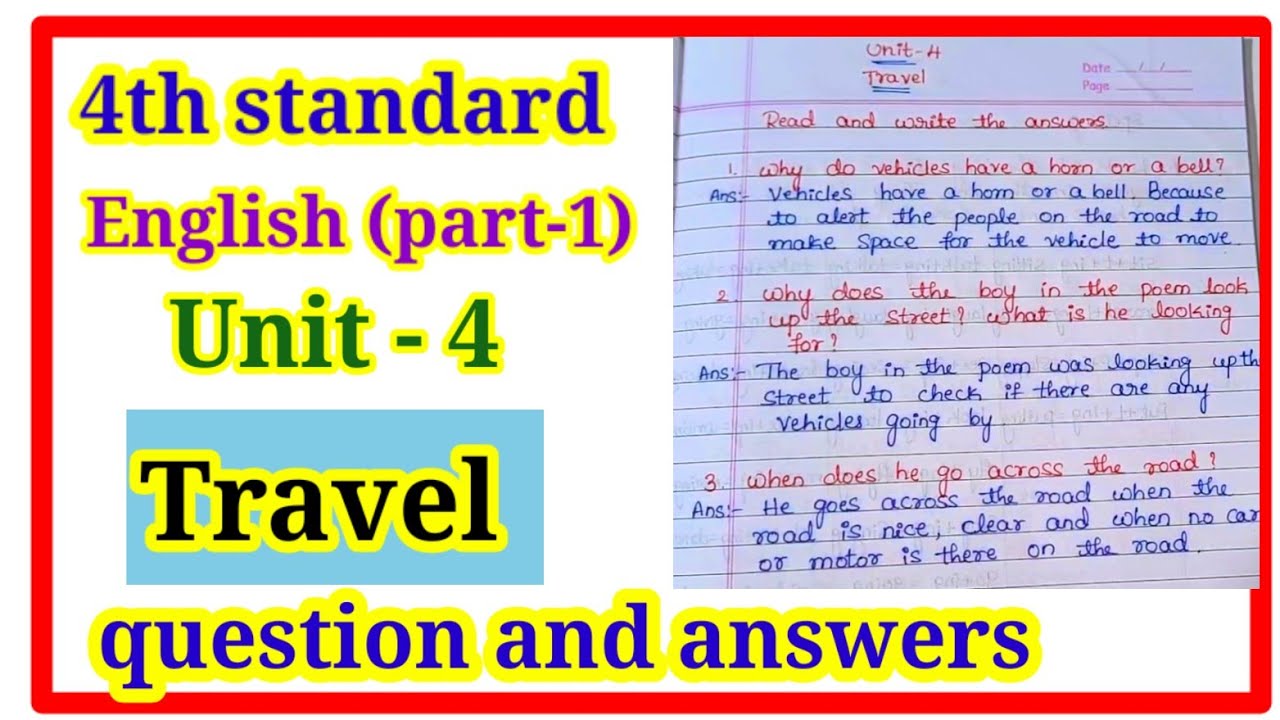 4th Standard English unit 4 Travel question And Answers Notes YouTube 4th-standard-english-unit-4-travel-question-and-answers-notes-youtube