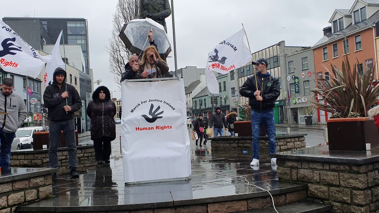 Lisa Claffey from end homeless Ireland speaking at March for Justice ...