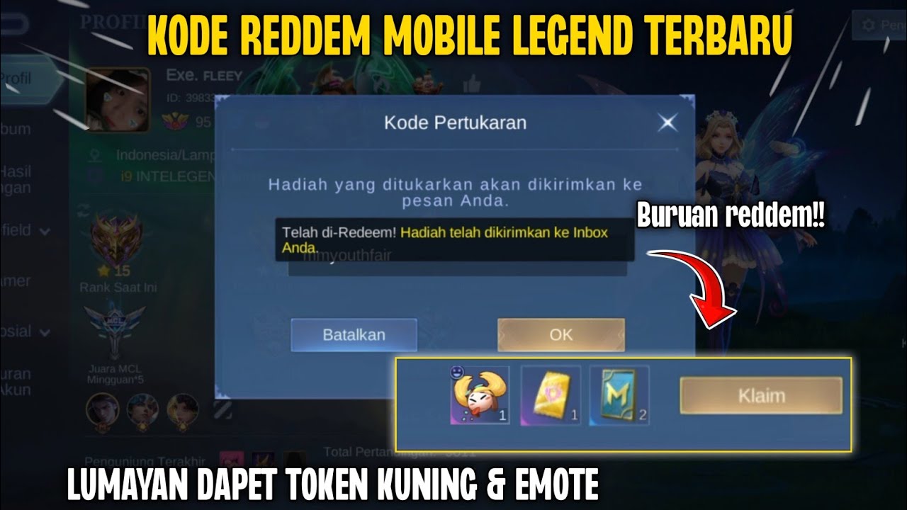 KODE REDDEM MOBILE LEGEND TERBARU HARI INI | BERHADIAH TOKEN KUNING DAN ...