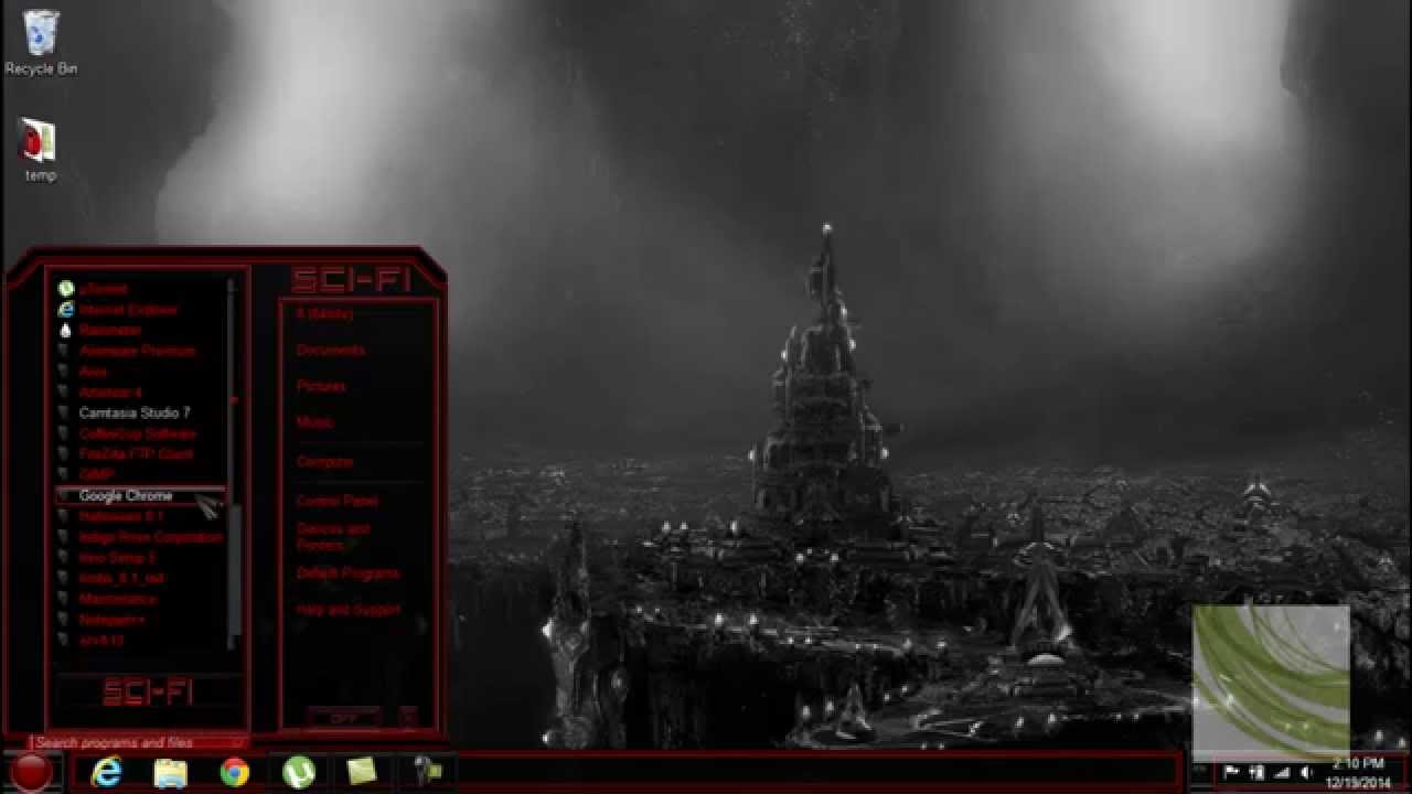 Windows 8 theme dark and light red sci fi - YouTube