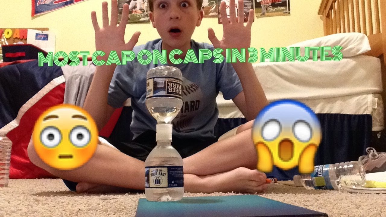 GUINNESS WORLD RECORD FOR MOST CAP ON CAPS IN 3 MINUTES!! 10+??? - YouTube
