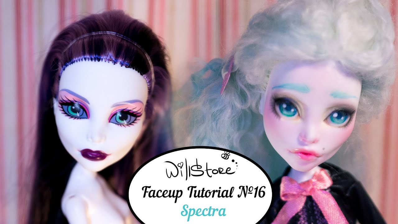 Faceup Tutorial №16 OOAK Spectra repaint Monster High custom doll - YouTube