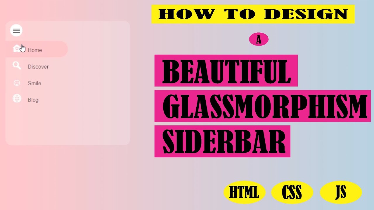 Beautiful Glassmorphism Sidebar Youtube