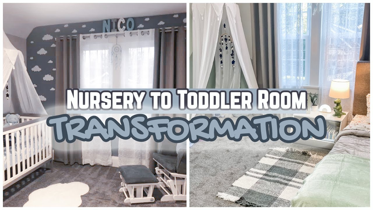 NURSERY TO TODDLER ROOM TRANSFORMATION - DINOSAUR ADVENTURE THEME ...