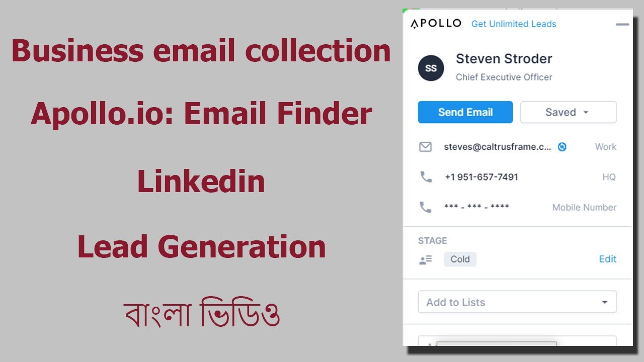 How to get business email Apollo.oi extension from LinkedIn Lead ...