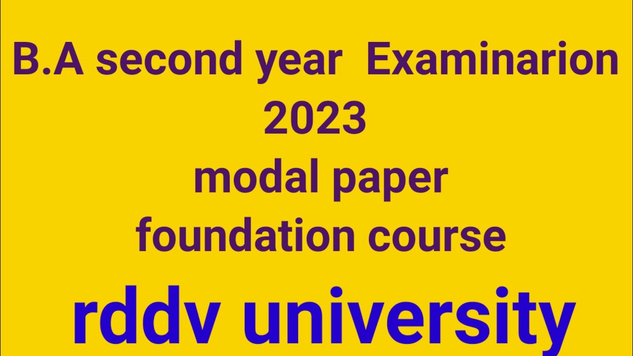 B.A second year foundation course- भाषा संस्कृति rddv university - YouTube