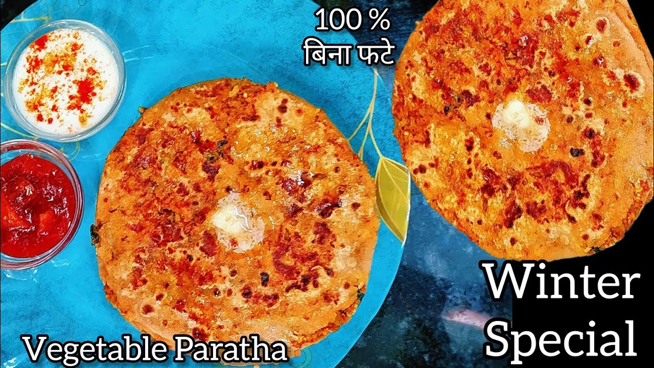 Mixed Vegetable Paratha | Kids Lunch Box Idea | Winter Special Mix Veg ...