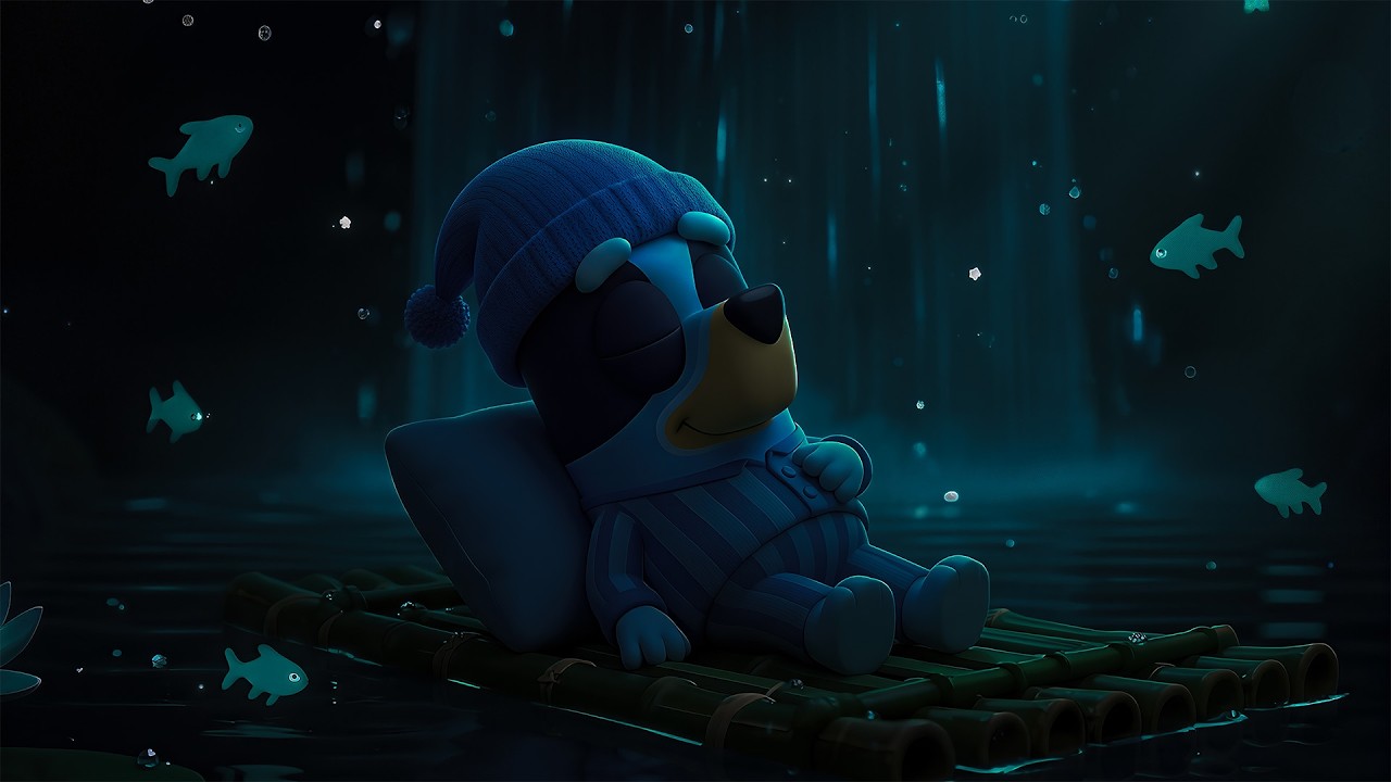 Bluey Dreamscape 🌌 Relaxing Piano & Waterfall Ambience for Restful ...
