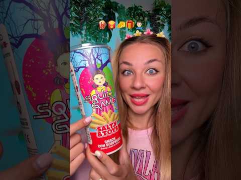 Opening squid game snacks with a little prize 🥳