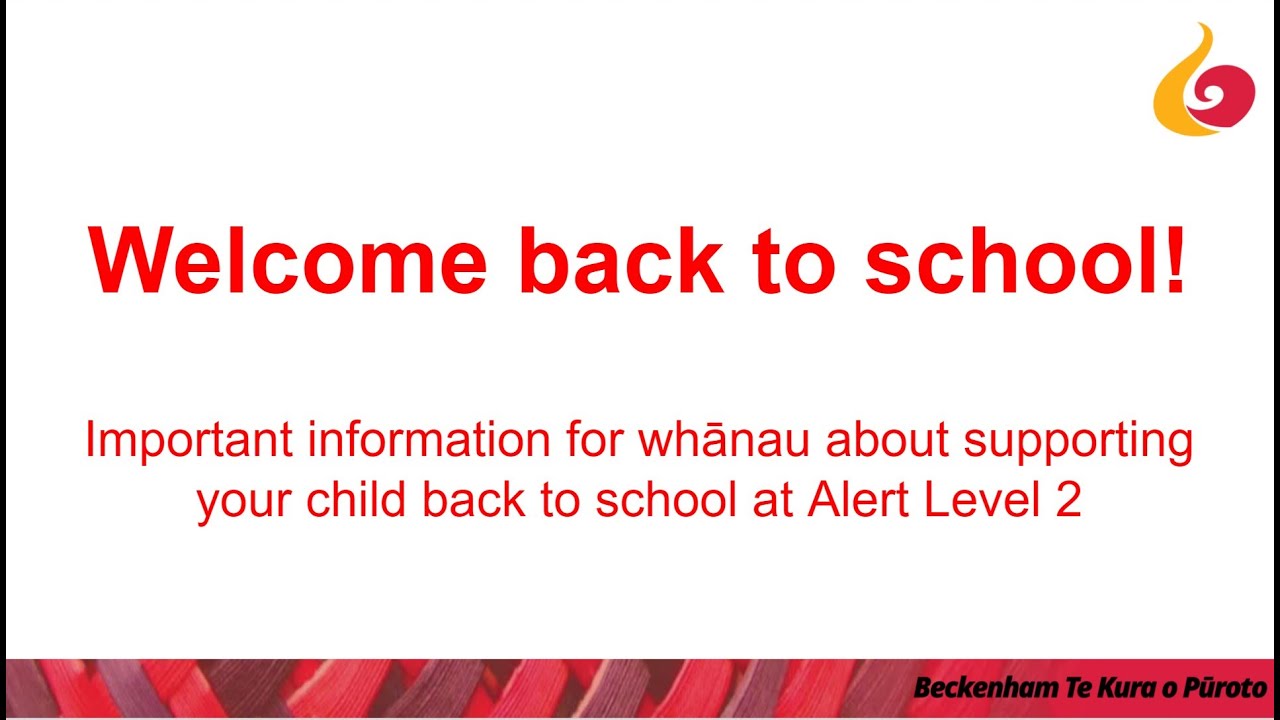 Welcome back to school at Alert Level 2 - YouTube