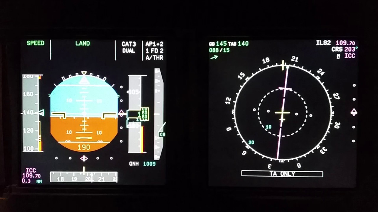 A320 PFD, ND during approach with Roll out - YouTube