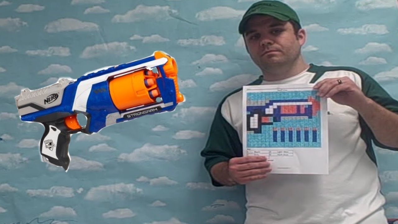 Nerf Gun Color By Number Printable Pixel Art - YouTube