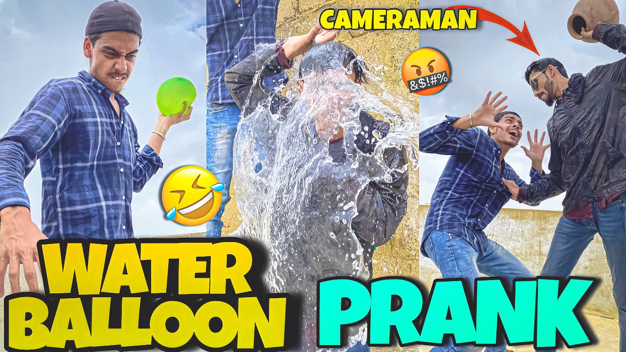 Water Baloon Prank With Camera Man 🤣 || He Got Angry 😡 - YouTube
