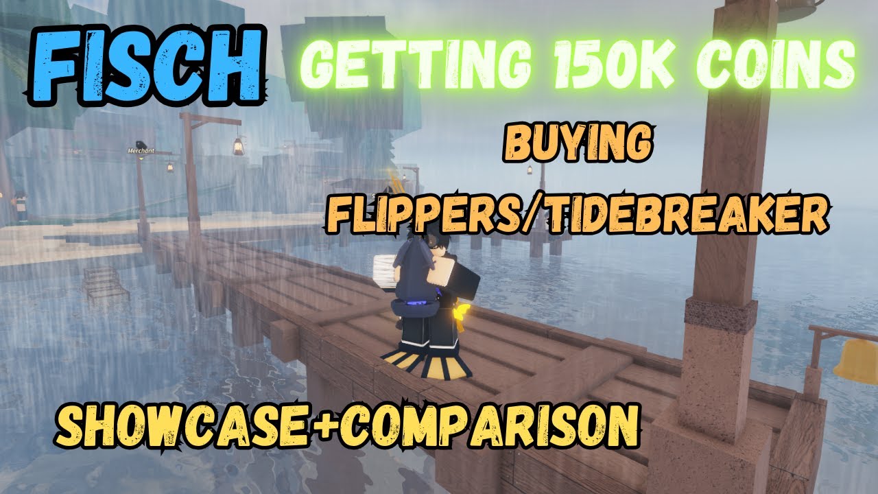 Roblox Fisch getting 150k coins and buying flippers/tide breaker - YouTube