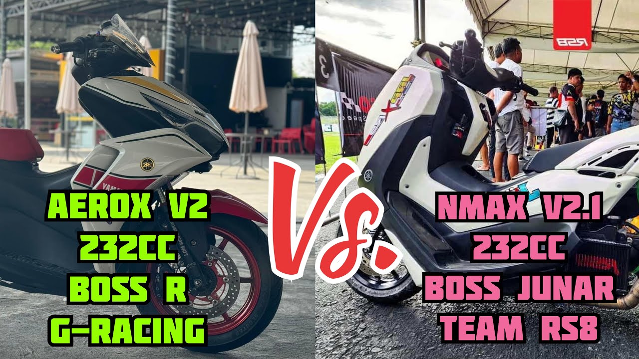 Boss R vs RS8 232cc NGO Drag Race Maxxi Scooter 402m 🔥🔥🏆🏆 Nmax vs Aerox ...