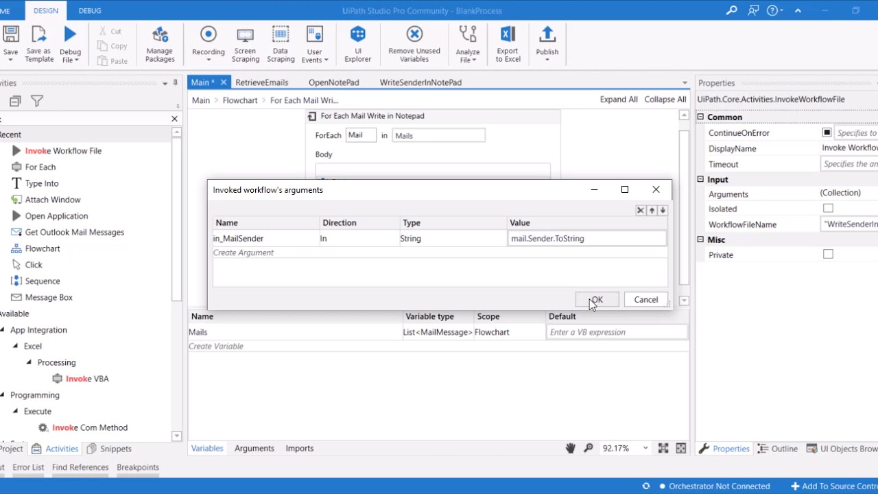 Arguments and Invoke Workflow Concept in UiPath - YouTube