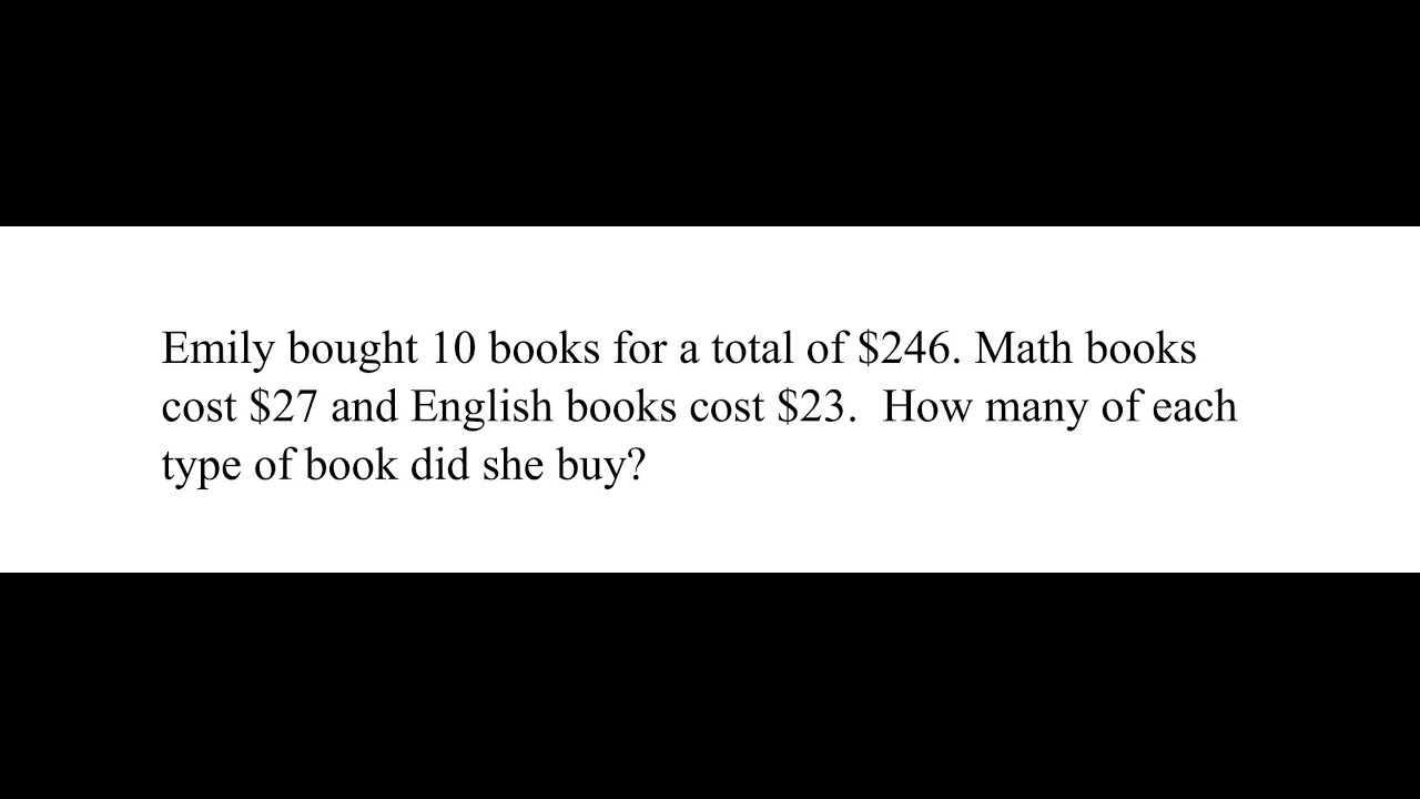 Word Problem of the Day: Math and English Books - YouTube