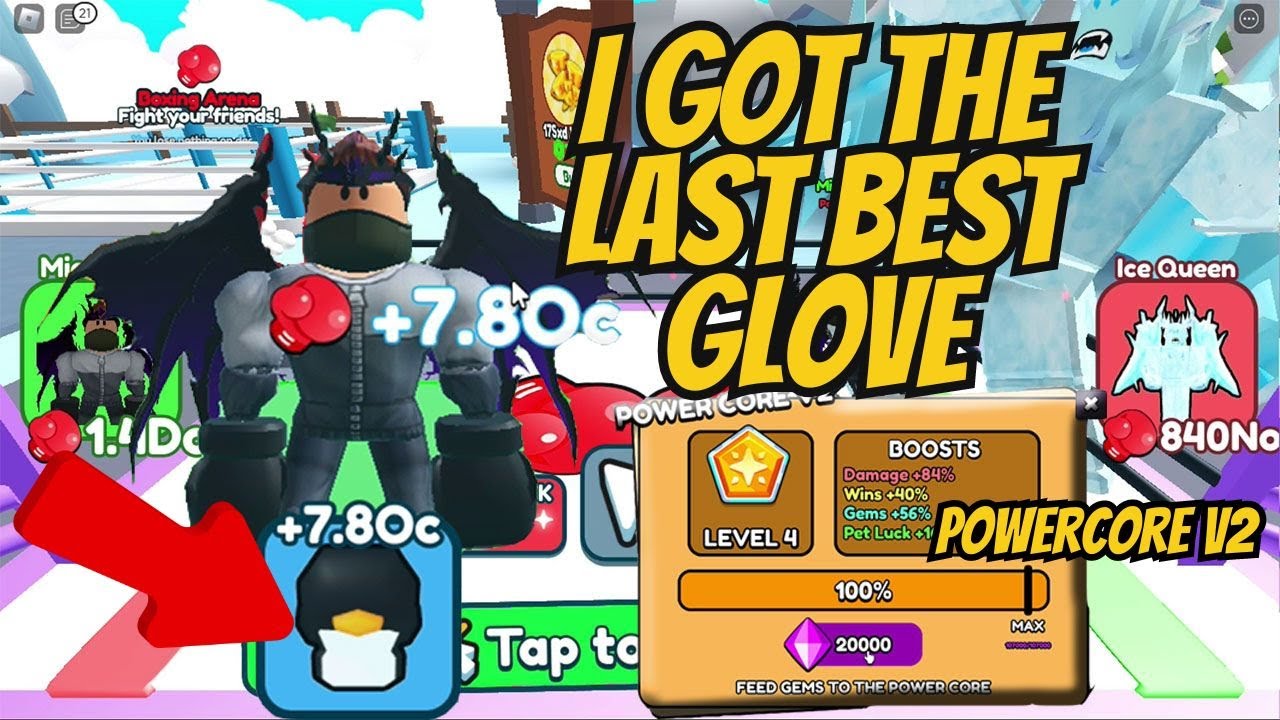 Last best glove and Powecore Version 2 | Roblox Punch Simulator - YouTube