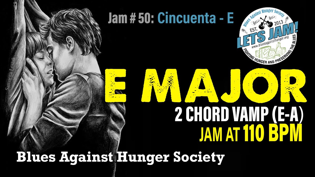 E MAJOR | Blues Rock Vamp | 2 Chords | 110 BPM (Jam # 50) - YouTube