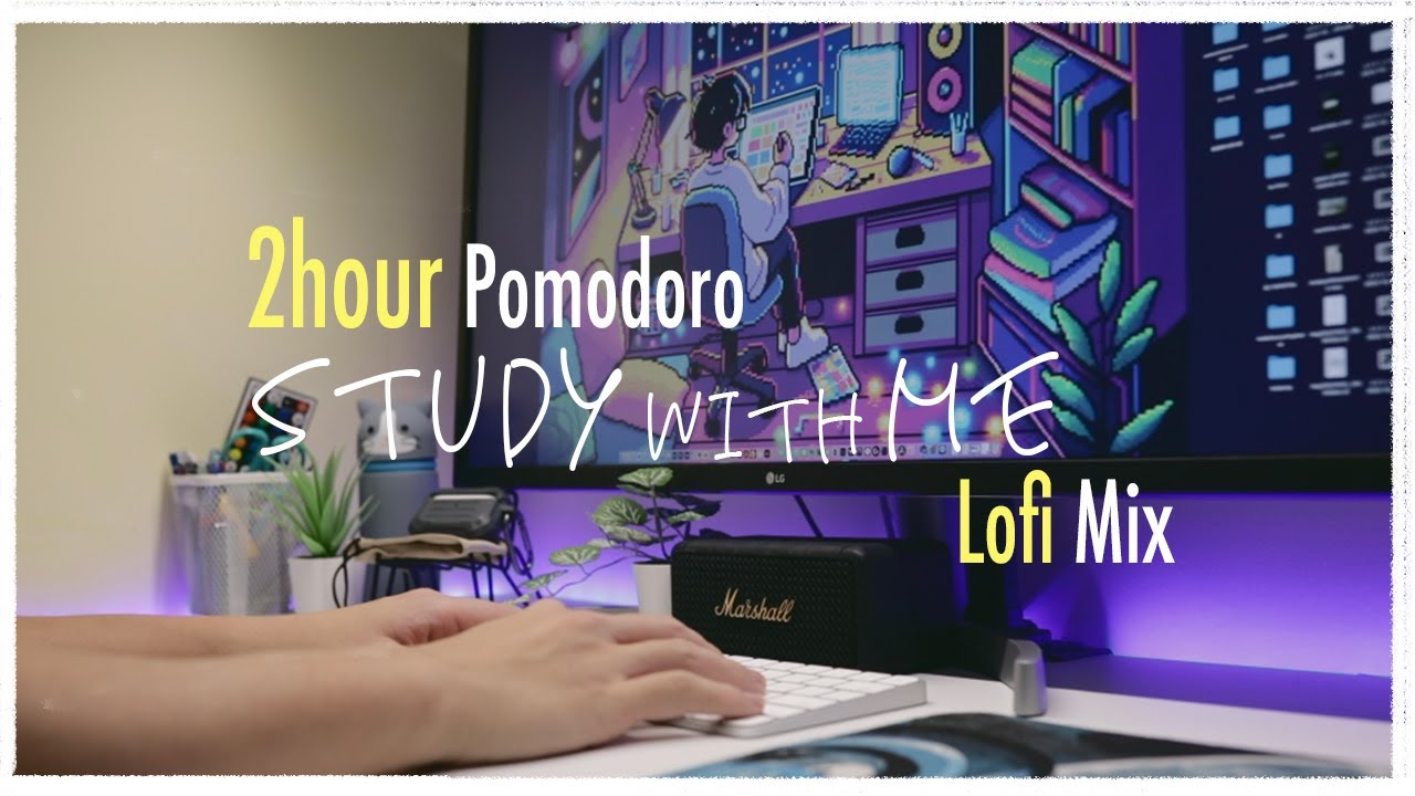 2-Hour Study with Me (Pomodoro 50/10, Ambient, Lofi, Timer)Day53 - YouTube