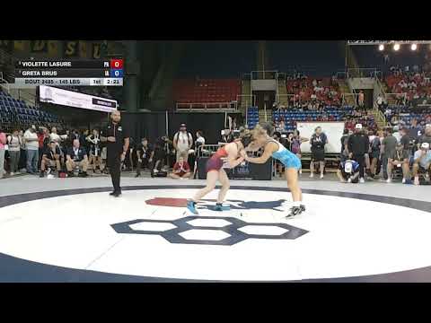 145 lbs JR Girls 3rd Place Match - USMC Junior Nationals | Violette Lasure vs Greta Brus