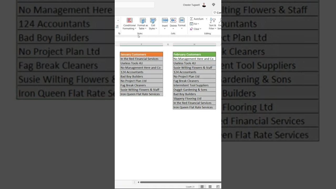 Highlight Matches Or Differences Between Two Columns In Excel shorts Highlight Matches Or Differences Between Two Columns In Excel shorts
