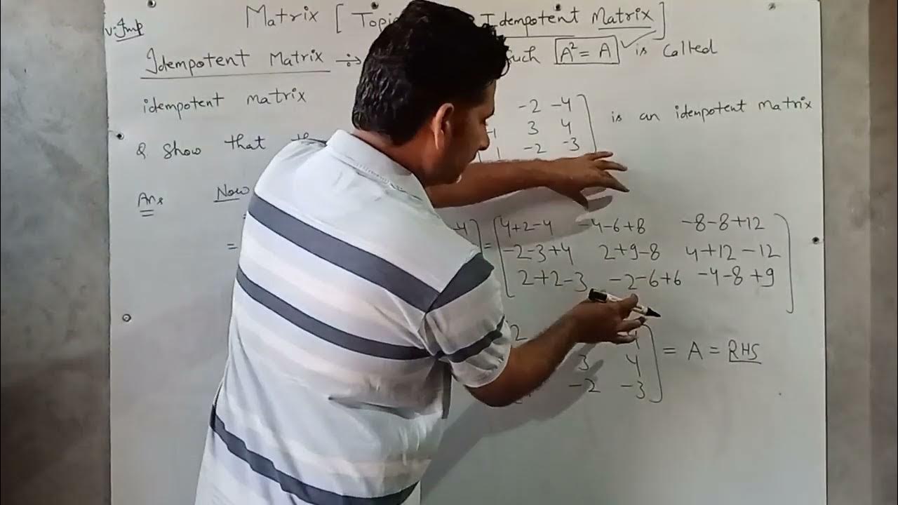 Idempotent Matrix. - YouTube
