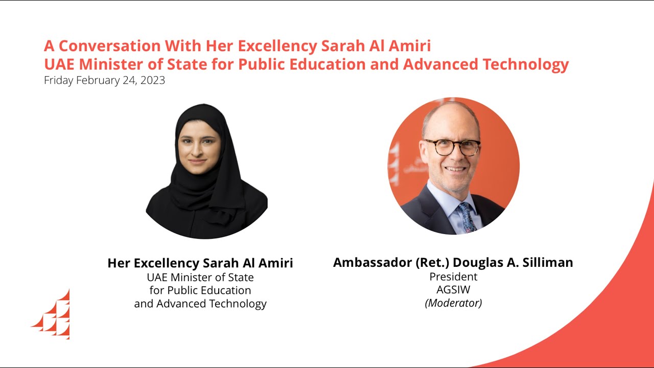 A Conversation With Her Excellency Sarah Al Amiri - YouTube