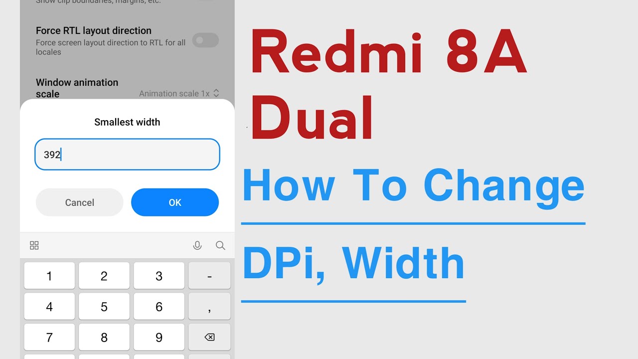 Redmi 8A Dual How To Change DPi - YouTube