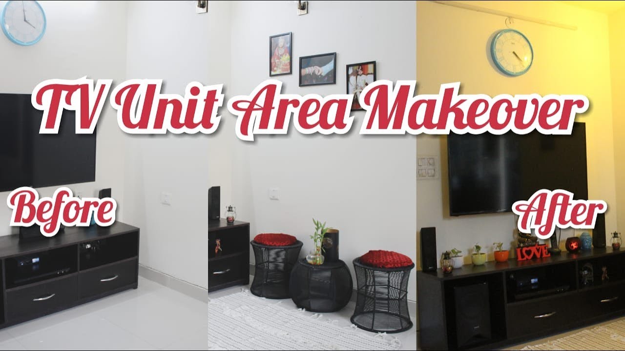 Quick Makeover Of TV Unit Area - YouTube