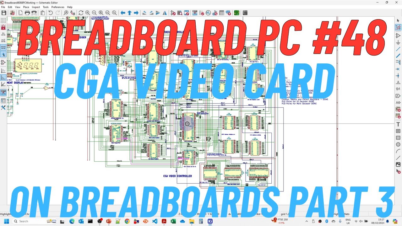 Breadboard 8088 PC #48 CGA Video Controller Part 3 - YouTube