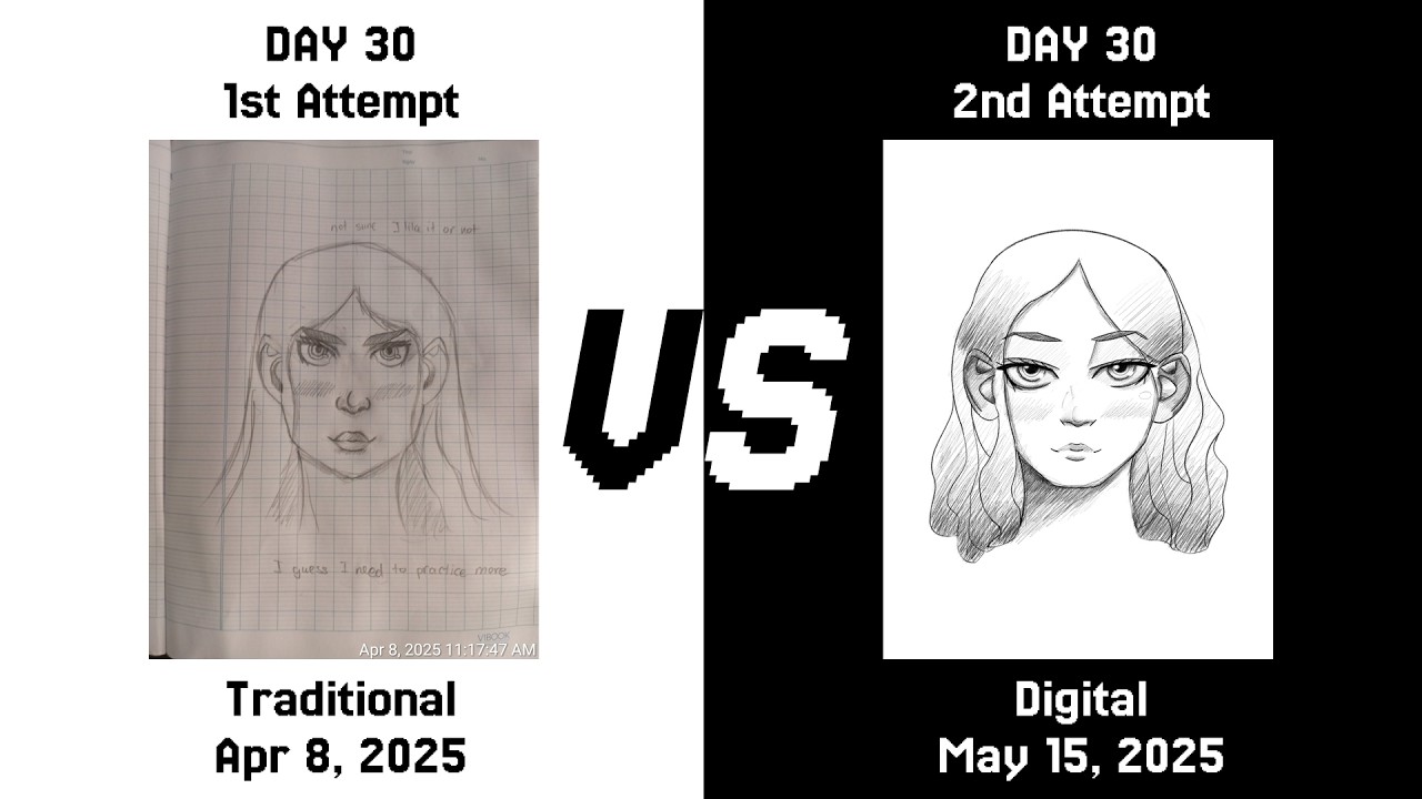 Comparison of my TRADITIONAL & DIGITAL FACE drawings (using Marc Brunet ...