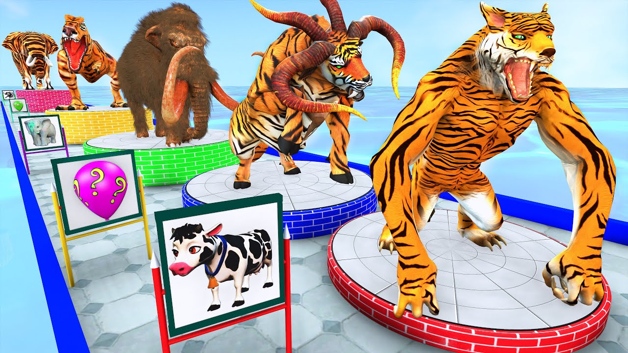 Choose The Right Animal Paint Mammoth Elephant Cow Tiger Lion Wolf T ...