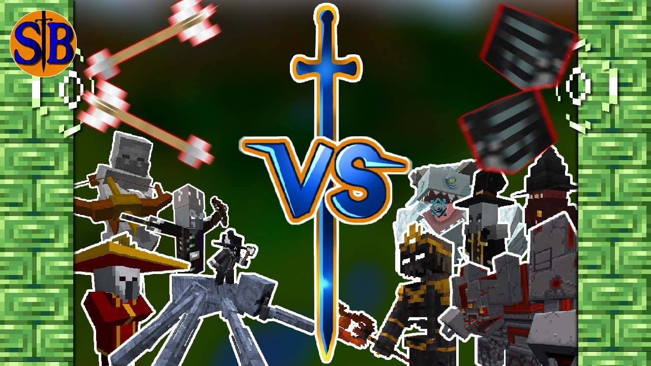 Minecraft Mob Battle, But projectiles bounce Indefinitely - YouTube