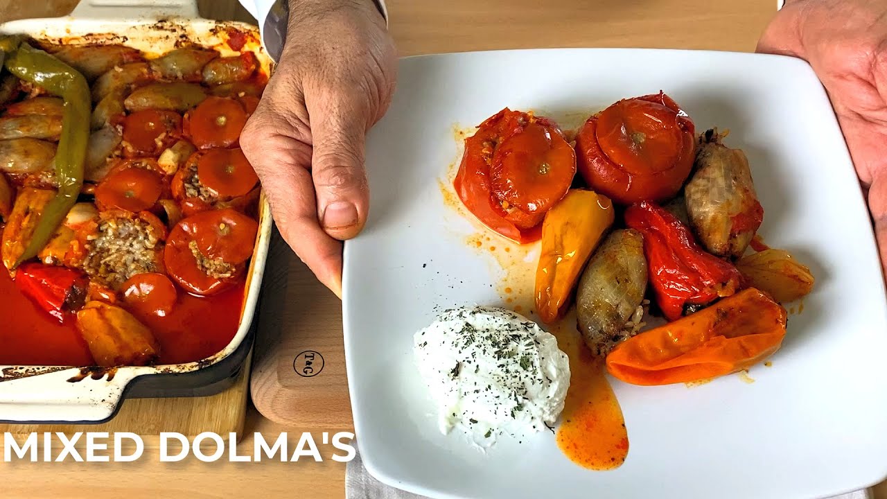 Stuffed Peppers, Onions & Tomato Dolma's! This recipe is incredibly ...