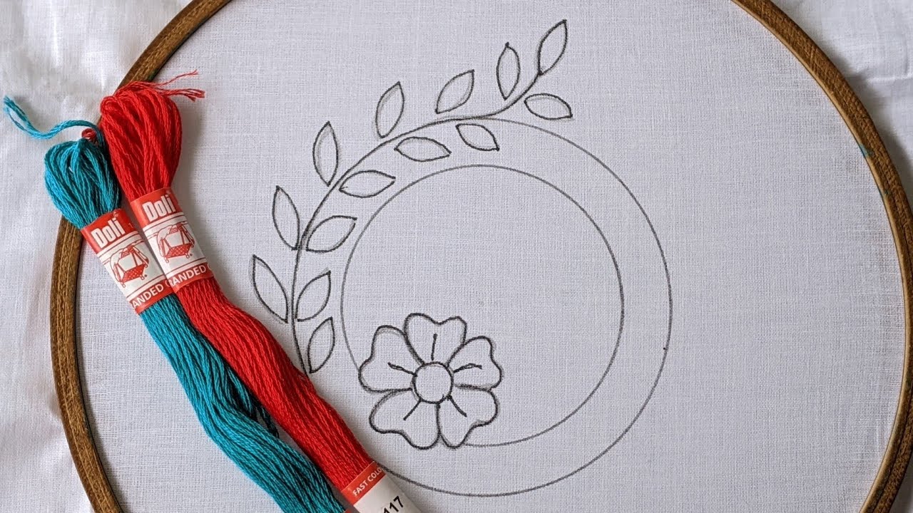 VERY SIMPLE CIRCLE EMBROIDERY DESIGN FOR CUSHION COVERS AND PILLOW ...