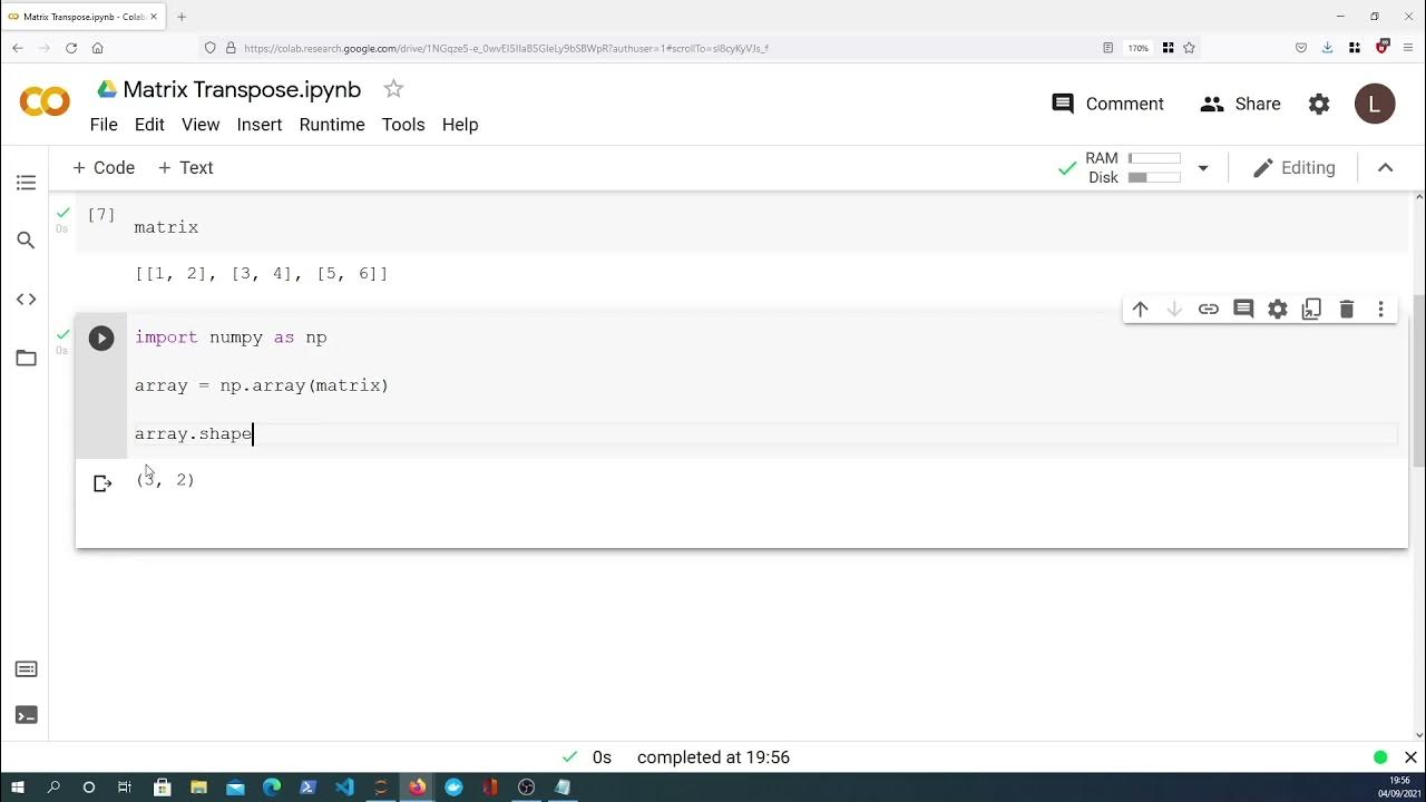 Python Shorts - Transposing a Matrix (Numpy, PyTorch) - YouTube