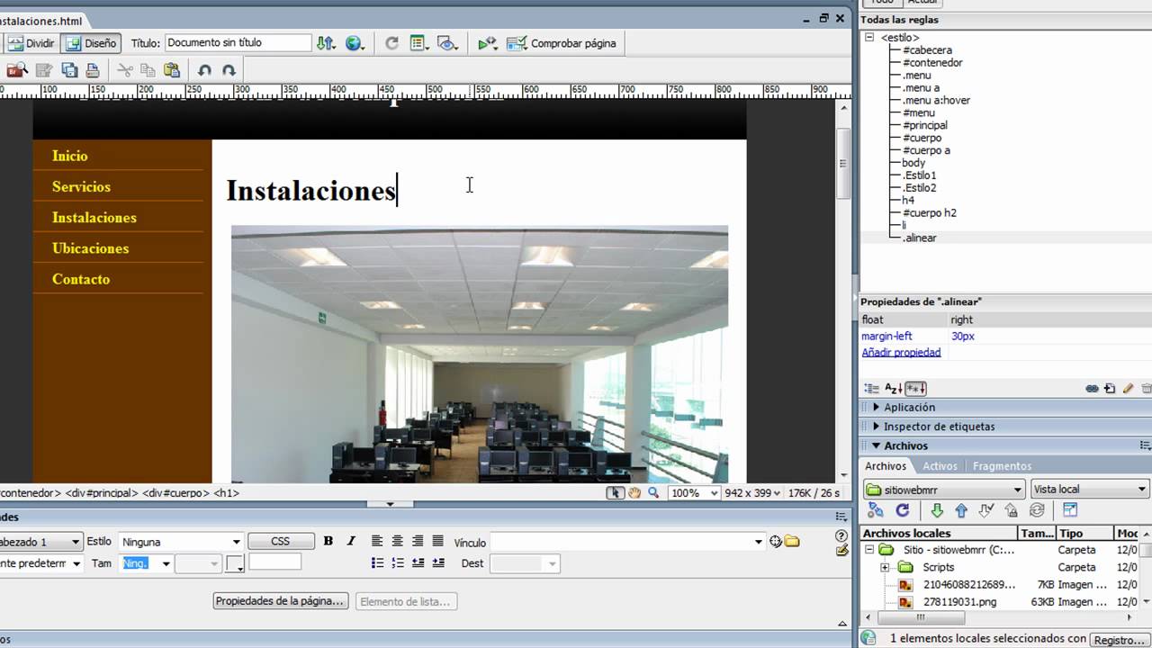 Adobe Dreamweaver CS3 | Crear sitio web parte 7 - YouTube