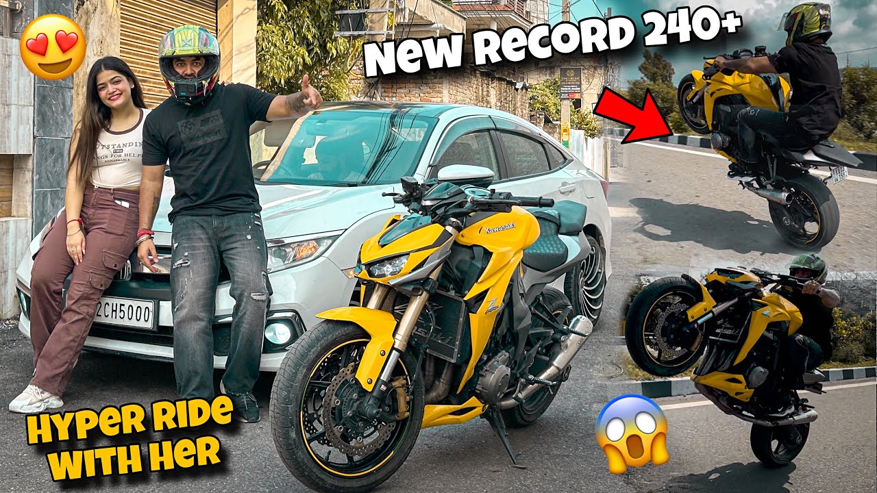 New Whellie Record🥵240 Kmph || Hyper Ride With Her😍|| Fastest Whellie ...