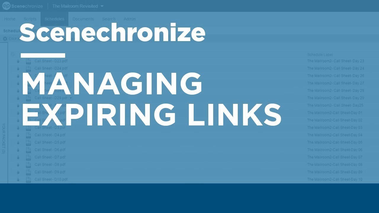 Scenechronize POA - Managing Expiring Links - YouTube
