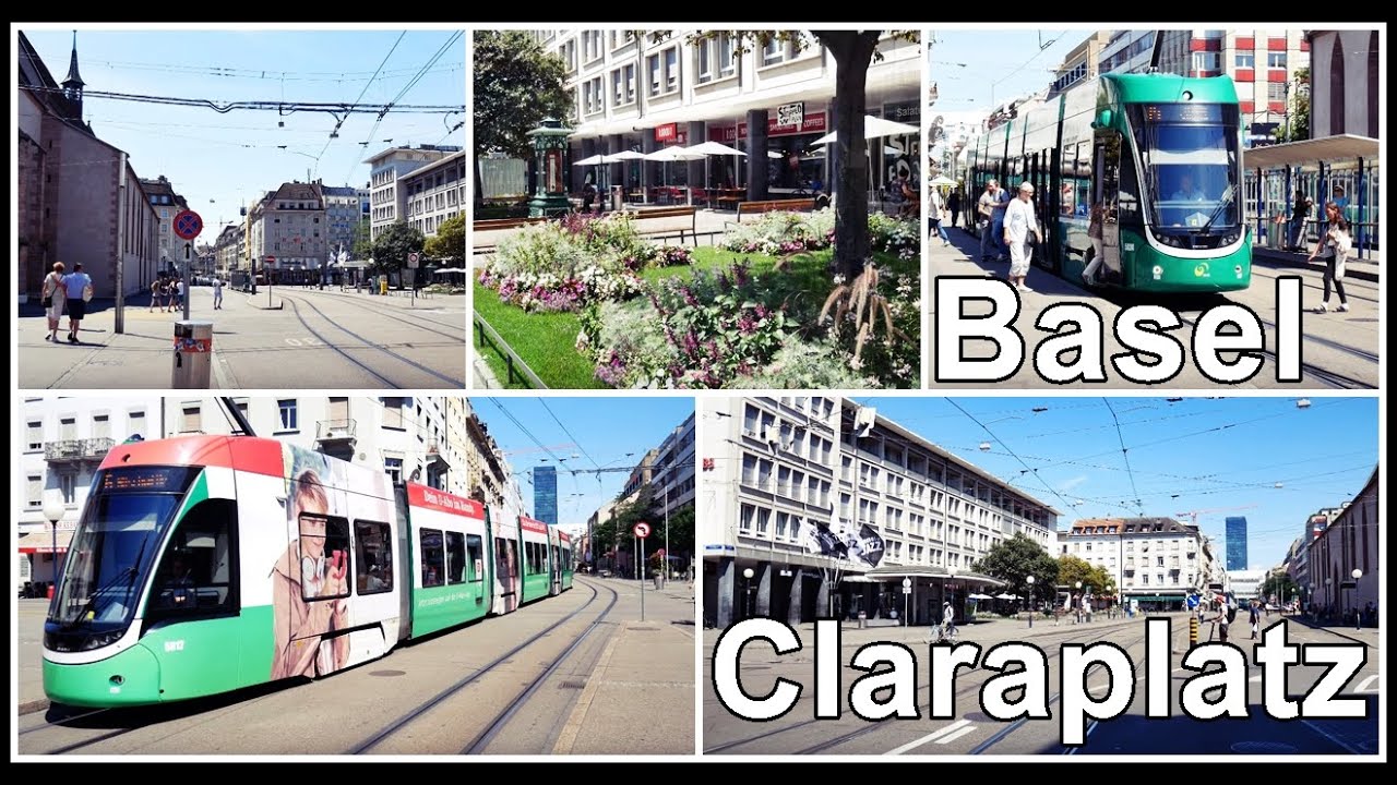 Tram und Bus beim Claraplatz Basel, Schweiz 2019 - YouTube