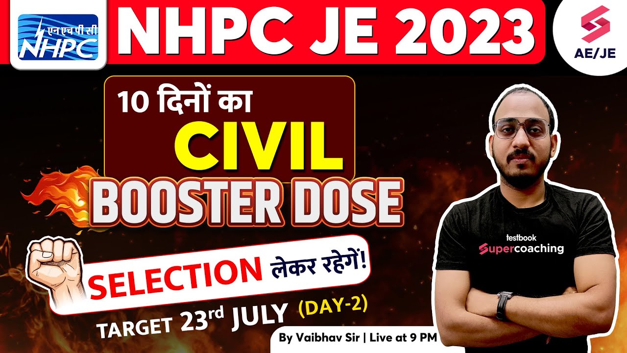 NHPC JE Classes Civil Engineering 2023 | 10 Days Booster Dose-2| NHPC ...