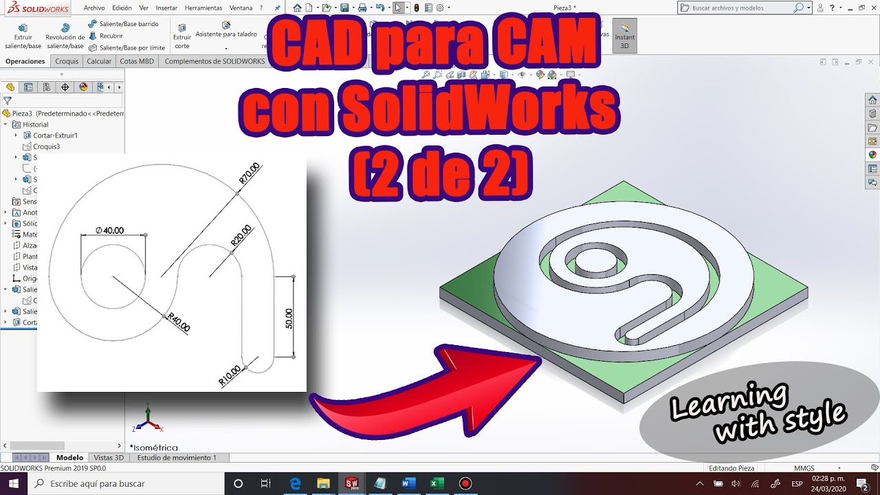 CAD para CAM con SolidWorks 2/2 - YouTube