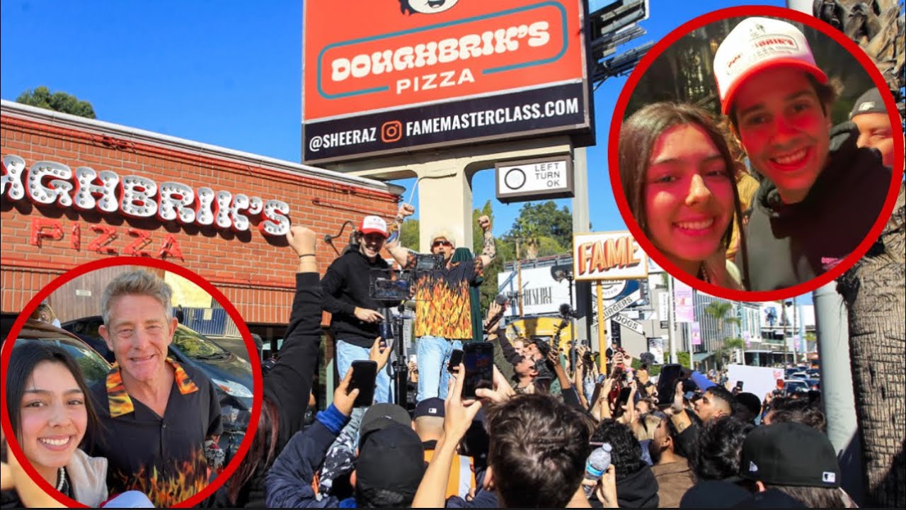 I TRIED DAVID DOBRIKS PIZZA!! OPENING DAY (Doughbriks) - YouTube