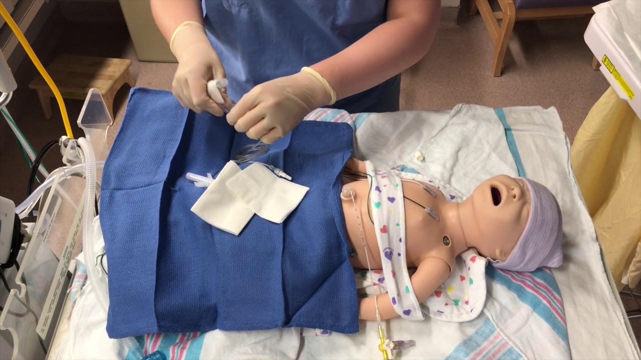 How to scrub medications or fluids to central line - YouTube